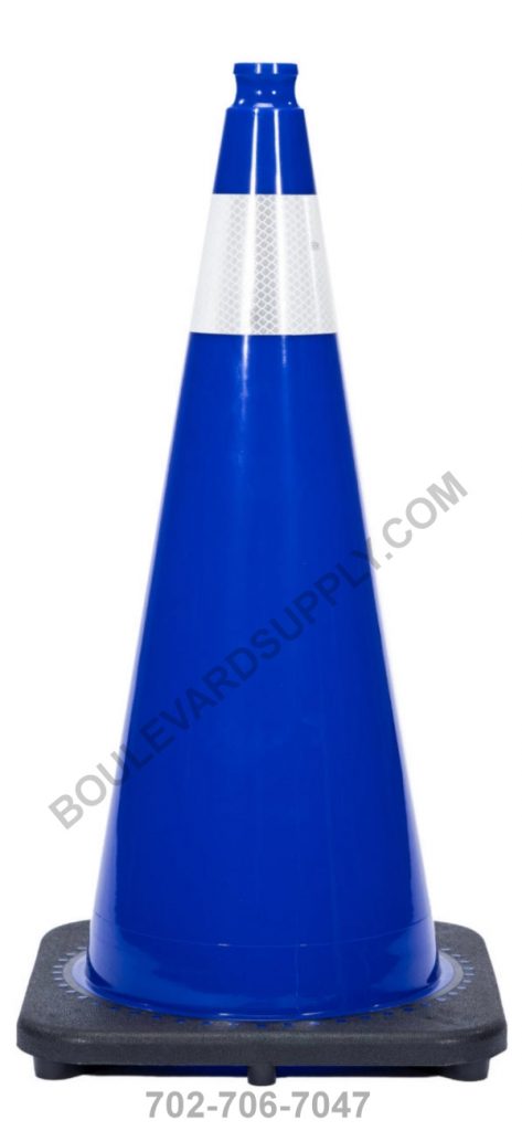 Blue Traffic Cones For A Car Wash & Handicap Parking Spaces