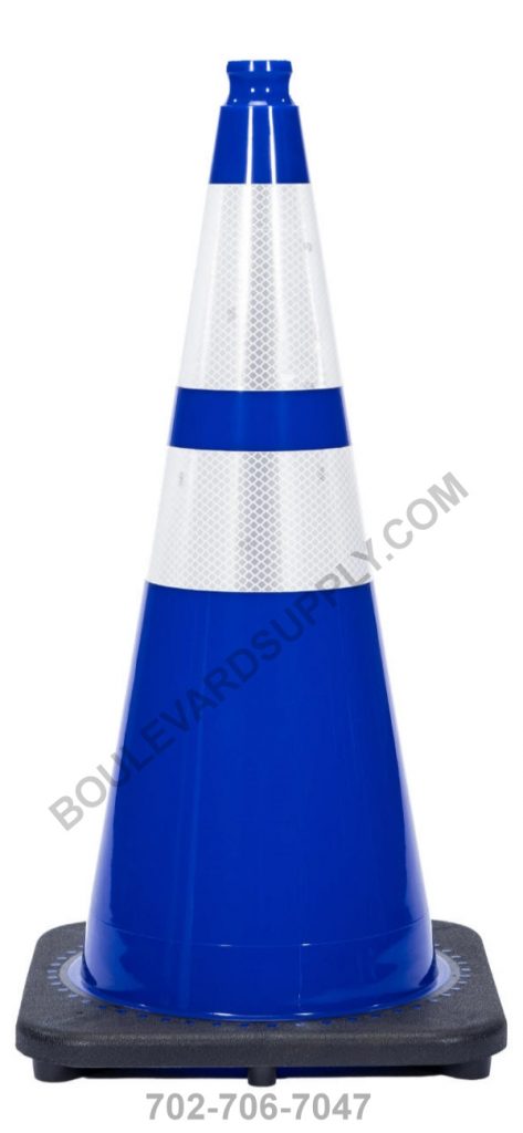 Blue Traffic Cones For A Car Wash & Handicap Parking Spaces